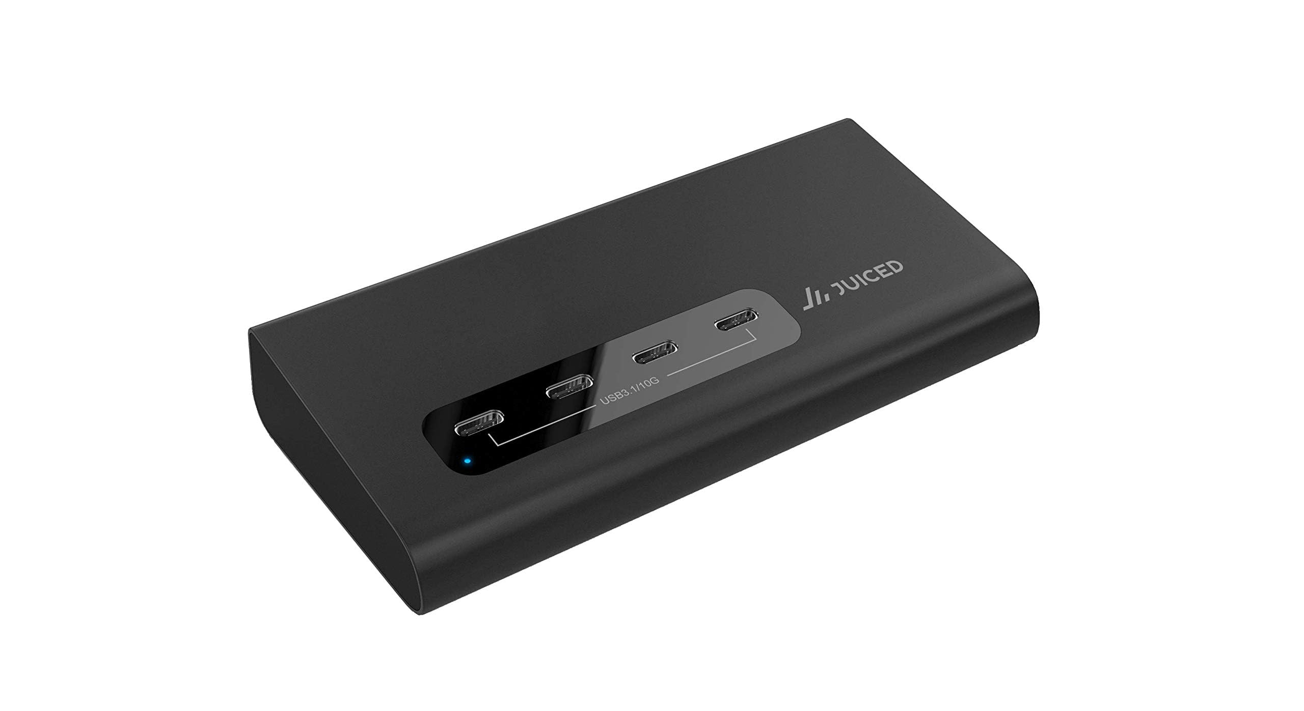 Juiced Systems VertexHUB High-Speed USB-C & USB-A Hub - 10 Gbps Transfer, USB 3.2 Gen 2, 4X USB-C Ports, 3X USB-A Ports, Fast Charging