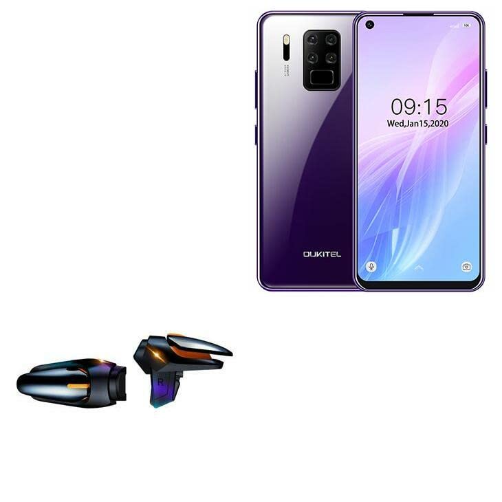 BoxWave Gaming Gear for Oukitel C18 Pro (Gaming Gear by BoxWave) - Touchscreen QuickTrigger Auto, Trigger Buttons Autofire Gaming Mobile FPS for Oukitel C18 Pro - Jet Black