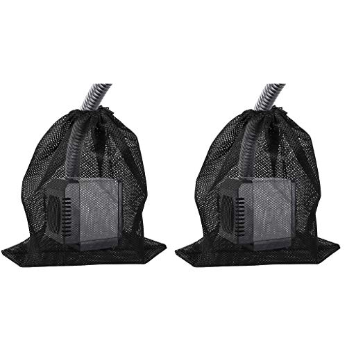 ZERIRA 2 Pack Pump Barrier Bag, 12.2"x 15.9"with Drawstring Pond Mesh Pump Filter Bag for Pond biofilters Aquarium Filtration and Outdoor Swimming Pool Black Media Bags