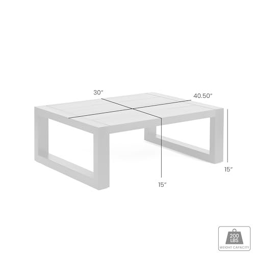 Armen Living Paradise Outdoor Eucalyptus Wood Coffee Table, Earth