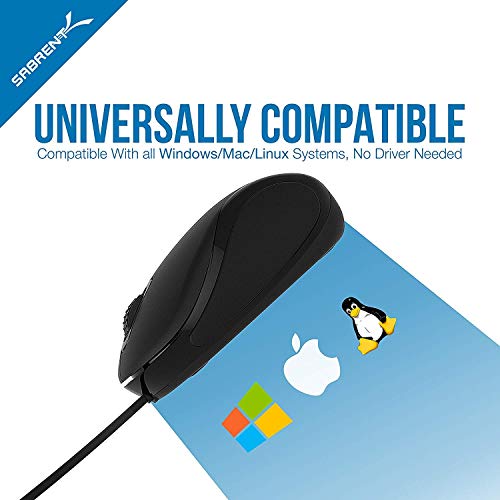 SABRENT Mini Travel USB Optical Mouse with Retractable Cable (MS-OPMN)