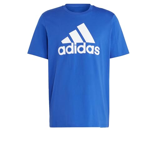 adidas Men's Essentials Single Jersey Big Logo T-Shirt, Semi Lucid Fuchsia, Small
