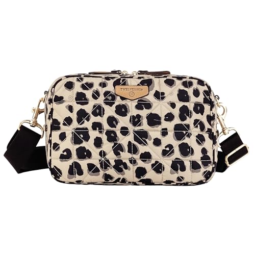 TWELVElittle Diaper Clutch 3.0 - Crossbody Diaperbag with Changing Pad, Detachable Pouch and Wipes Case. Machine Washable - Leopard