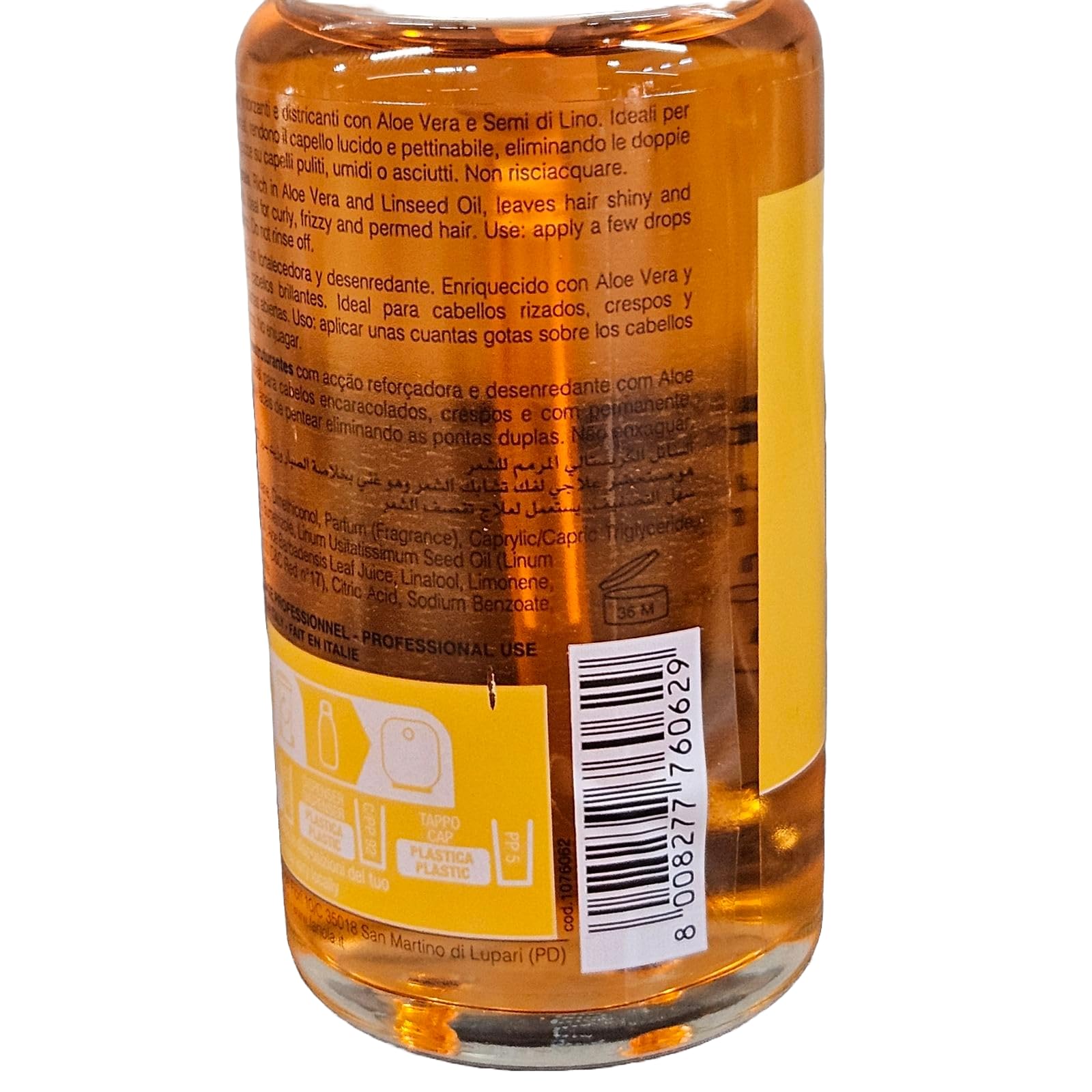 Fanola Nourishing Restructuring Fluid Crystals Hair Serum Detangles, Adds Shine, And Prevents Split Ends For Curly, Frizzy And Permed Hair 3.38oz