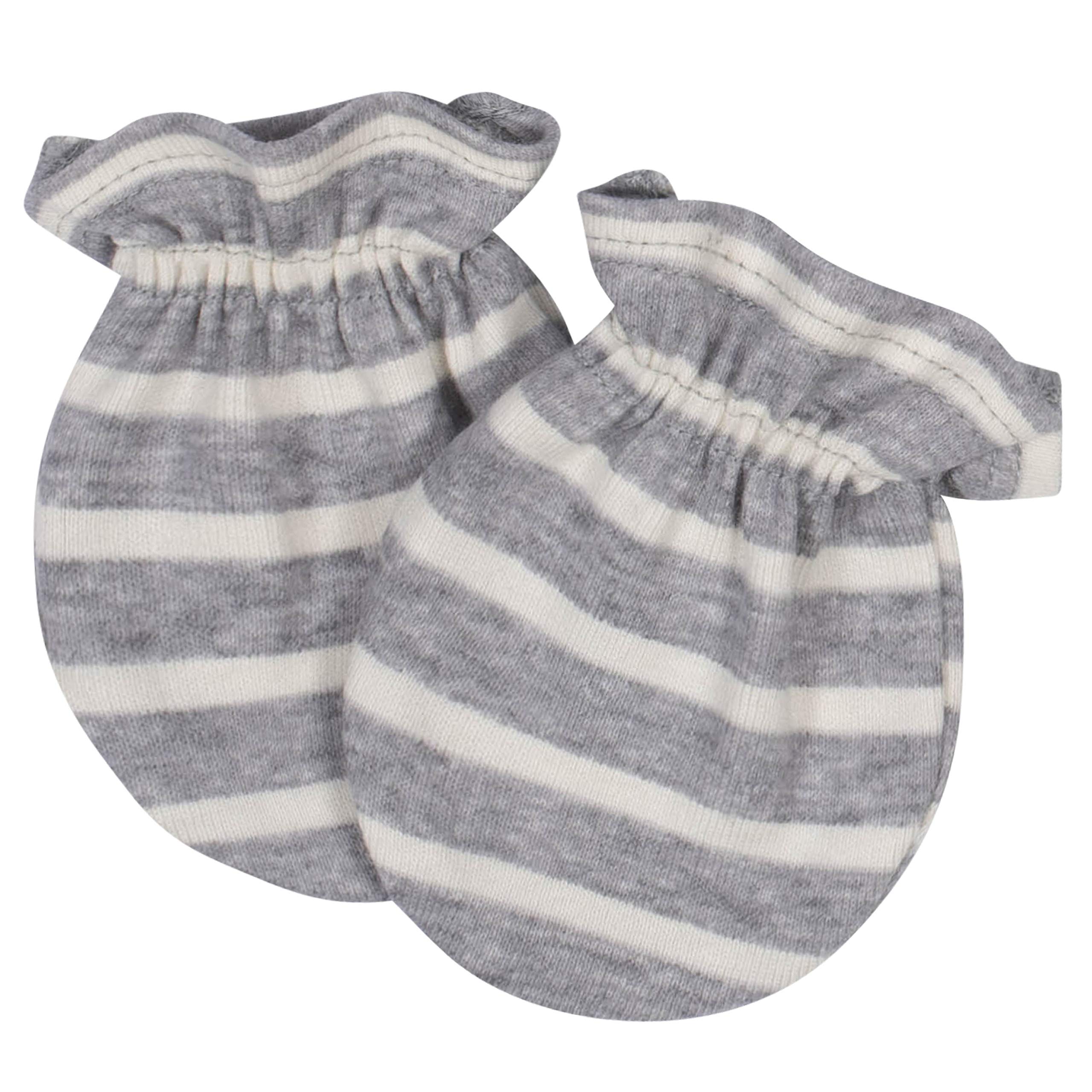 Grow by Gerber baby boys 4-pack Mittens, Black/White/Grey/Blue, New Born US