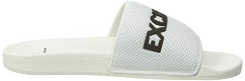 A | X ARMANI EXCHANGE Men's Mesh Logo Slip-On Slide Sandal, op.Whiteblack, 39 M EU (6 US)