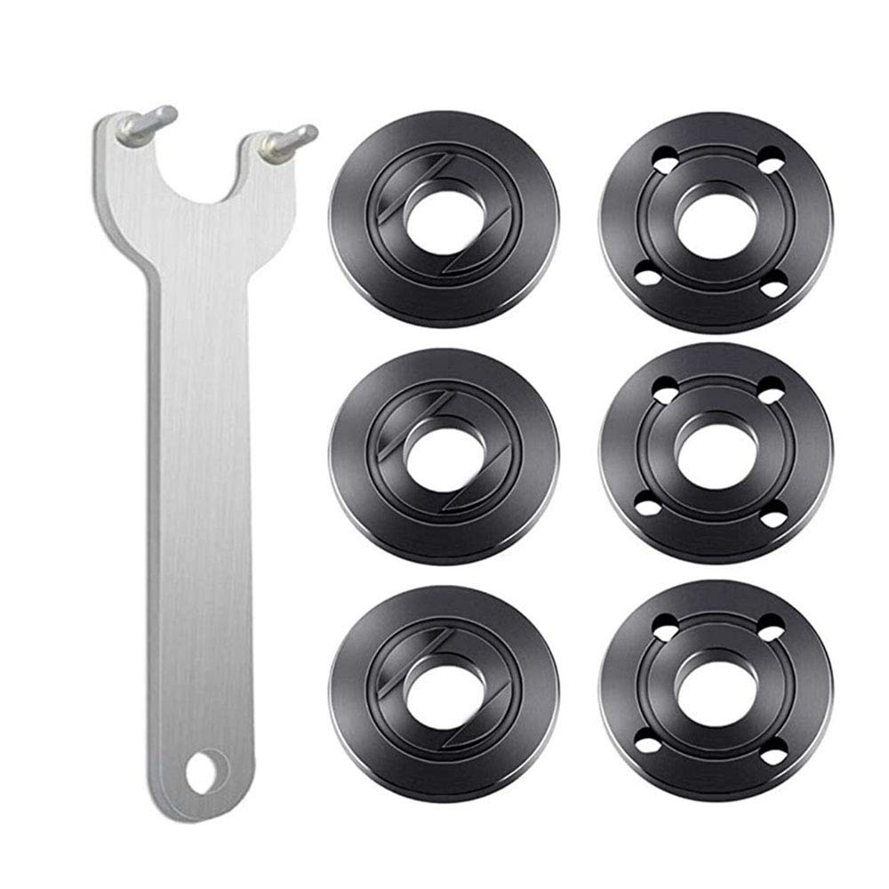 6 Pieces Grinder Flange Angle Wrench Spanner Metal Lock Nut Works with Dewalt Milwaukee 193465-4 Bosch Black & Decker Ryobi 5" 5/8-11