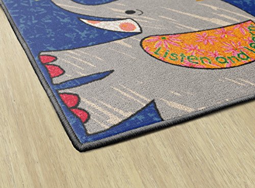 Flagship Carpets Childrens Multicolor Welcome Mat for Classroom or Kids Home School Room, Kids Room and Playroom or Entryway Rug, 2' x 3', Elephant