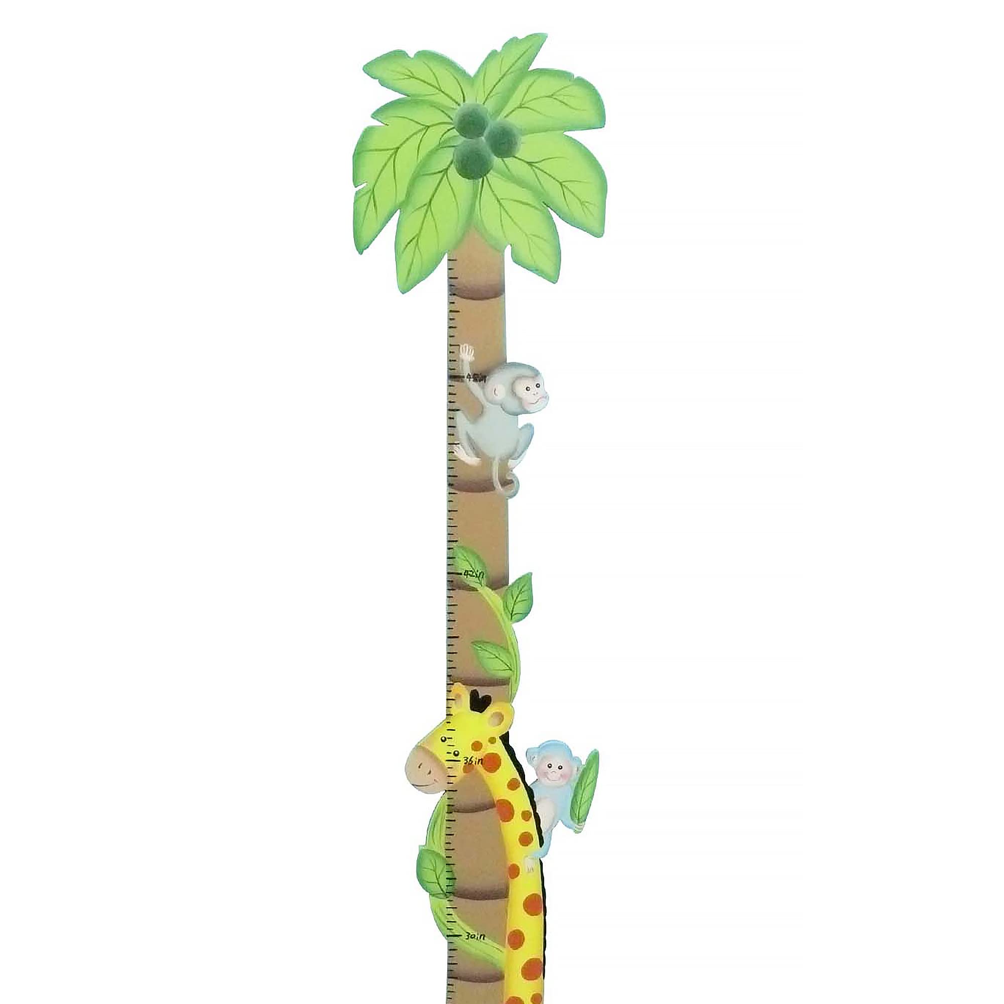 Fantasy Fields - Sunny Safari Animals Thematic Kids Wooden Growth Chart | Imagination Inspiring Hand Painted Details