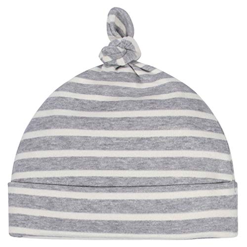 Grow by Gerber Baby Boys 4-Pack Caps, Black/White/Grey/Blue, Newborn