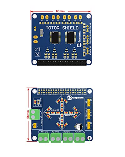 SB New Motorshield for Raspberry Pi 3,2,1 and Zero This Expansion Board can Control up to 4 Motors or 2 Stepper Motor, 2 IR sensors and a Single ultrasonic Sensor.