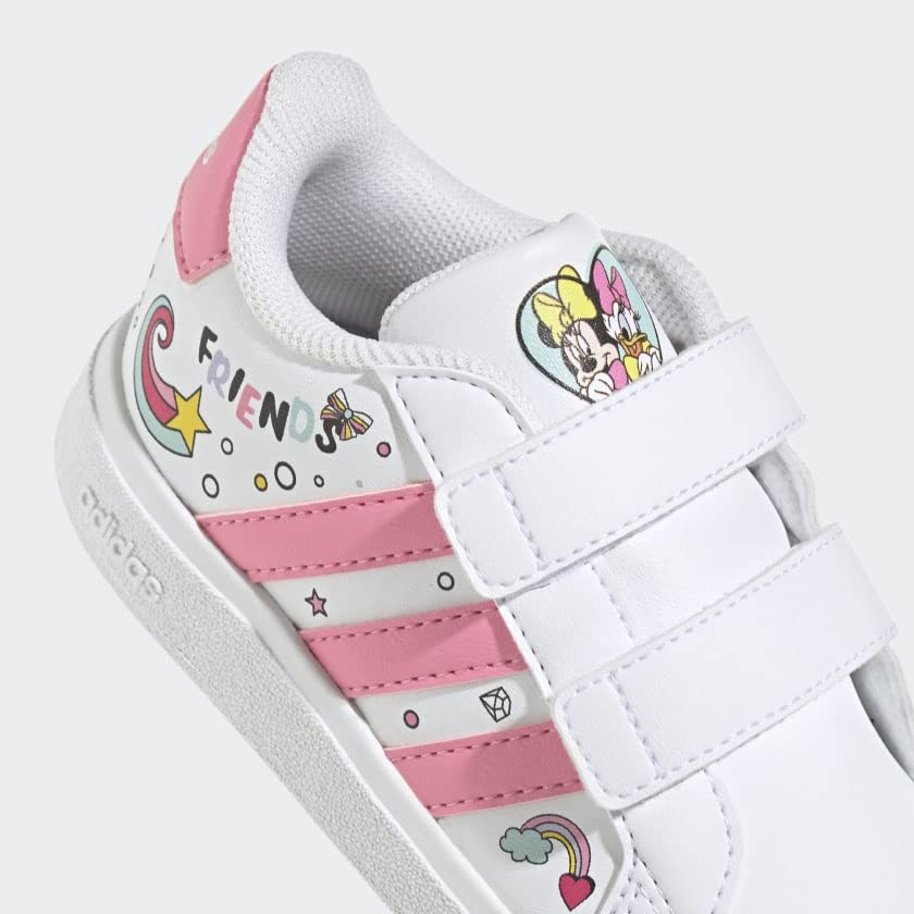 adidas Minnie Mouse Grand Court Shoes Kids', White, Size 10K