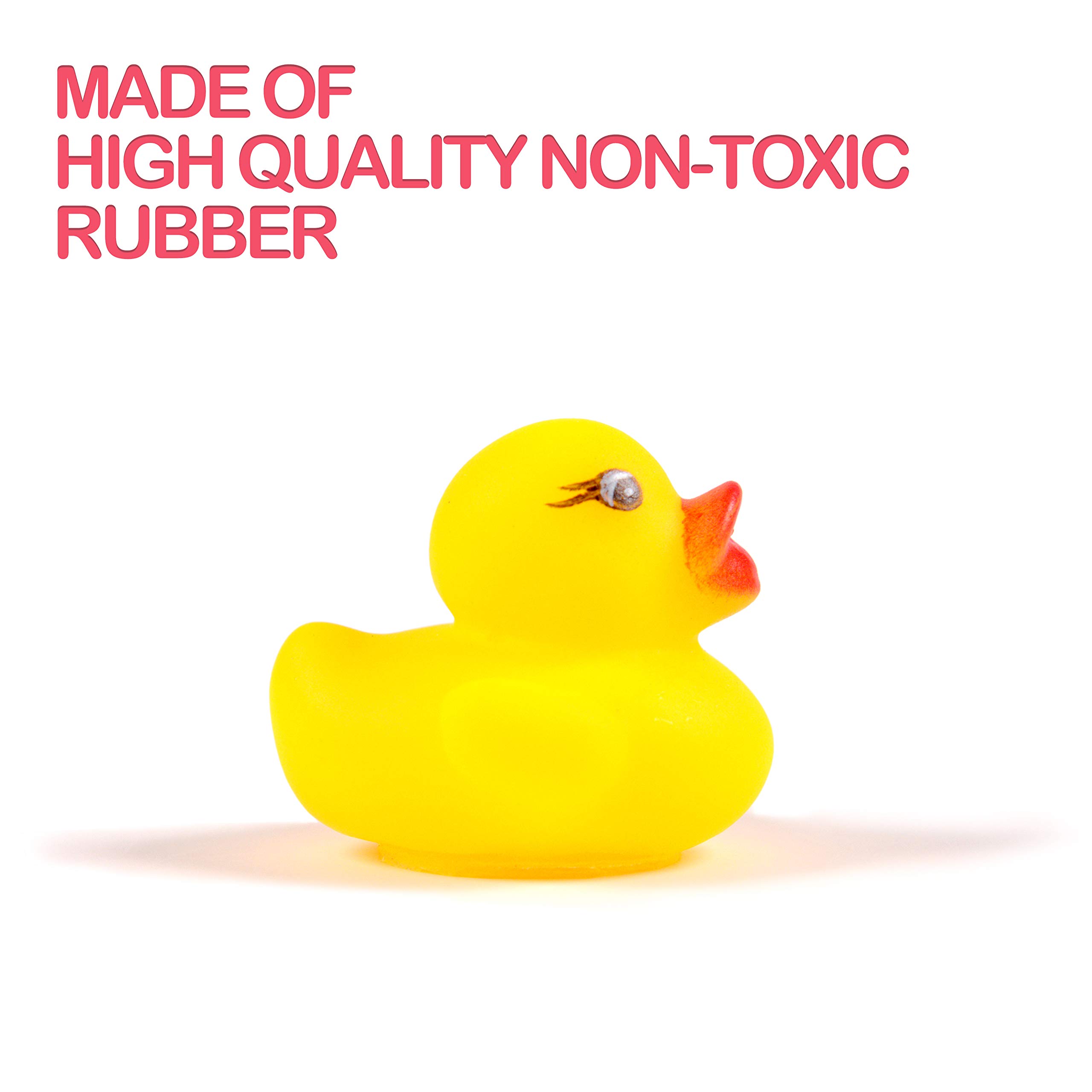 72-Pack Mini Rubber Ducks Set, Mini Colorful Rubber Duckies Bath Toy for Child, Float & Squeak Tiny Ducks Pool Toy Set for Kids Party Favors (66 Ducks+6 Catcher Nets)