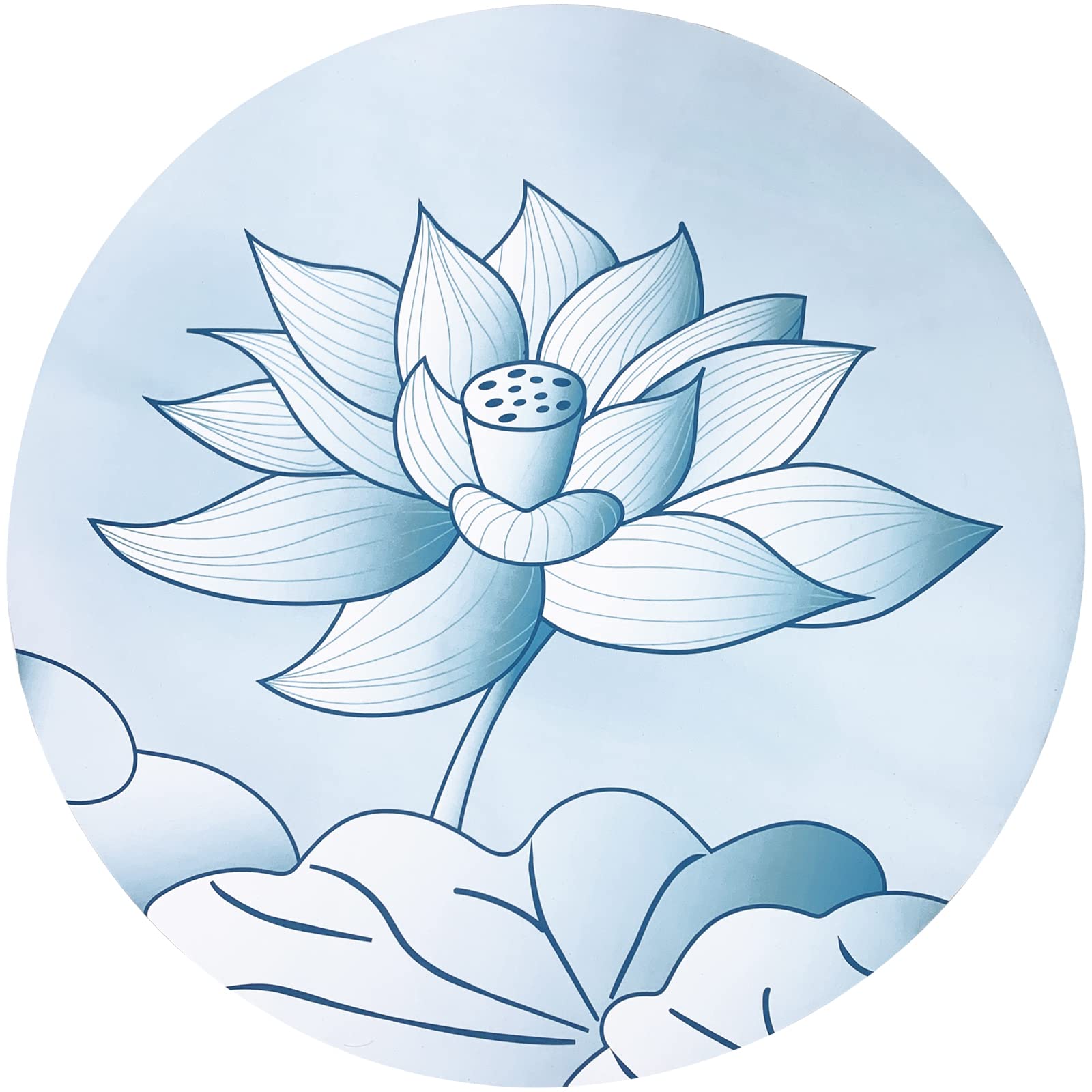 Abeigoi Round Meditation Yoga Mat Large Lotus Pilates Mat Non Slip Natural Rubber Backing Mat Suitable for Exercise, Meditation, Stretching and Yoga Workout Mat for Home Outdoor (4Ft)