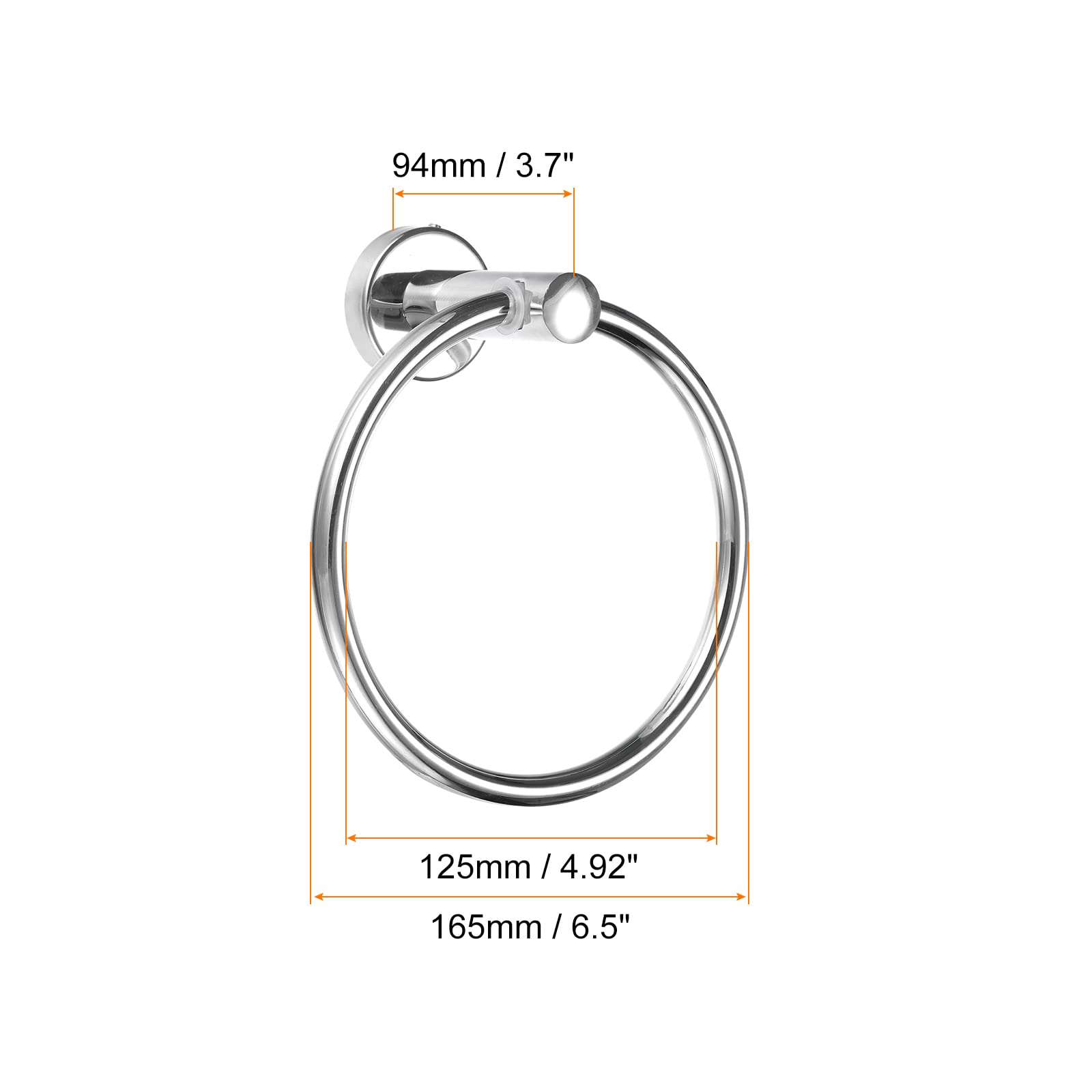 HARFINGTON 304 Stainless Steel Towel Ring Wall Mounted Round Hanging Holder with Screws for Bathroom Kitchen Accessories, Silver Tone