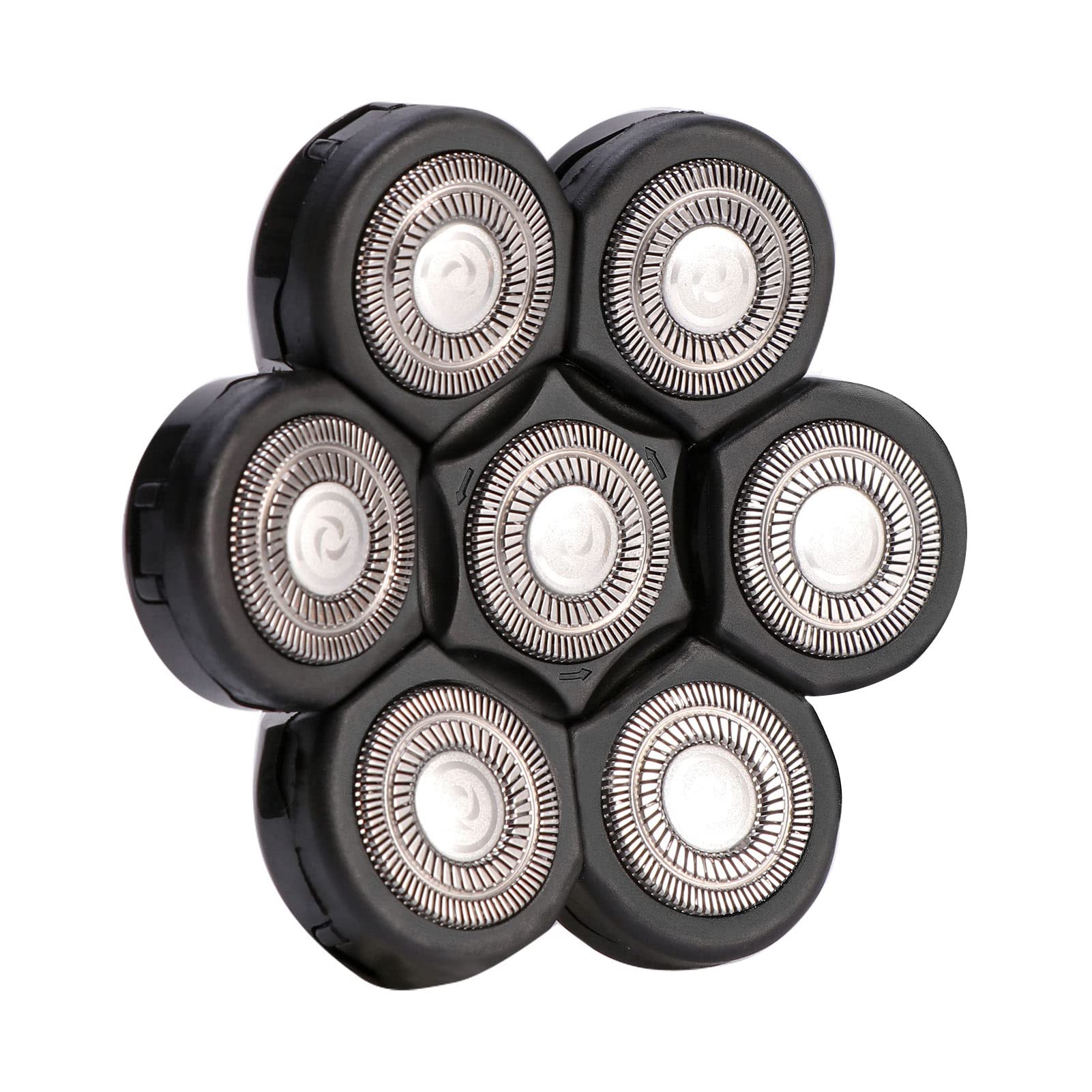 7 Heads Electric Shaver Blades, Floating Washable Blade Electric Razor Shaver Head Replacement For Men (Black2)