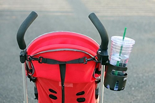 guzzie+Guss Universal Cup Holder for Strollers, Wheelchairs, Mobility Walkers, Bikes, Camping Chairs - Easy Installation - Anti-Slip Sleeve - Fits Wide Variety of Drink Containers - Pink