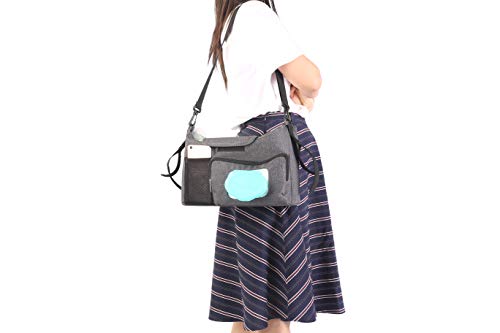 LittleXplorer Baby Stroller Organizer: Diaper Caddy - Extra Stroller Cup Holders - Wet Wipes Dispenser Pocket - Changing Pad and Toy Storage - Attaches to Single, Double, Jogging or Umbrella Stroller