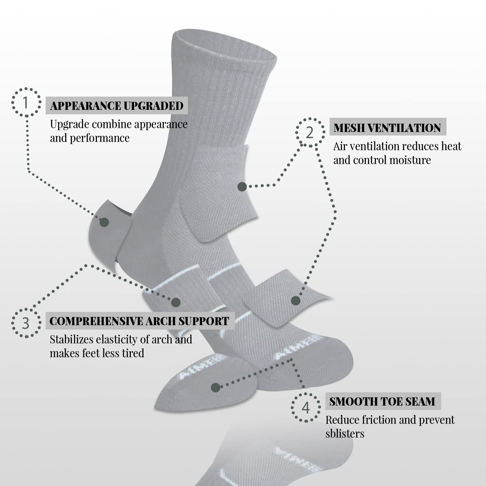 Aimerday Performance Crew Socks for Women Arch Compression Athletic Women's Running Socks Breathable Sports Quarter Socks