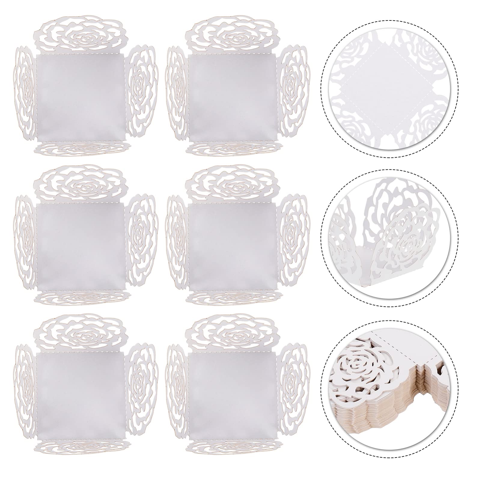 Alipis Chocolate Box Gift Chocolate Box Gift 50pcs Truffle Wrappers Paper Chocolate Paper Candy Cups Small Hollow-out Flower Truffle Wrappers Liners Cups Cupcake Liners