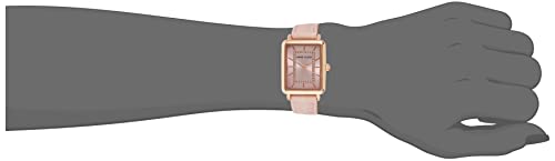 Anne Klein Women's Japanese Quartz Dress Watch with Faux Leather Strap, Pink, 14 (Model: AK/3820RGPK)