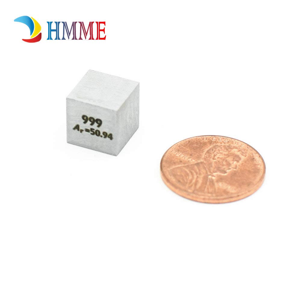 Pure Metal Vanadium Periodic Table Cube 10mm 0.39" 6.2g V 99.9% Vanadium Cube