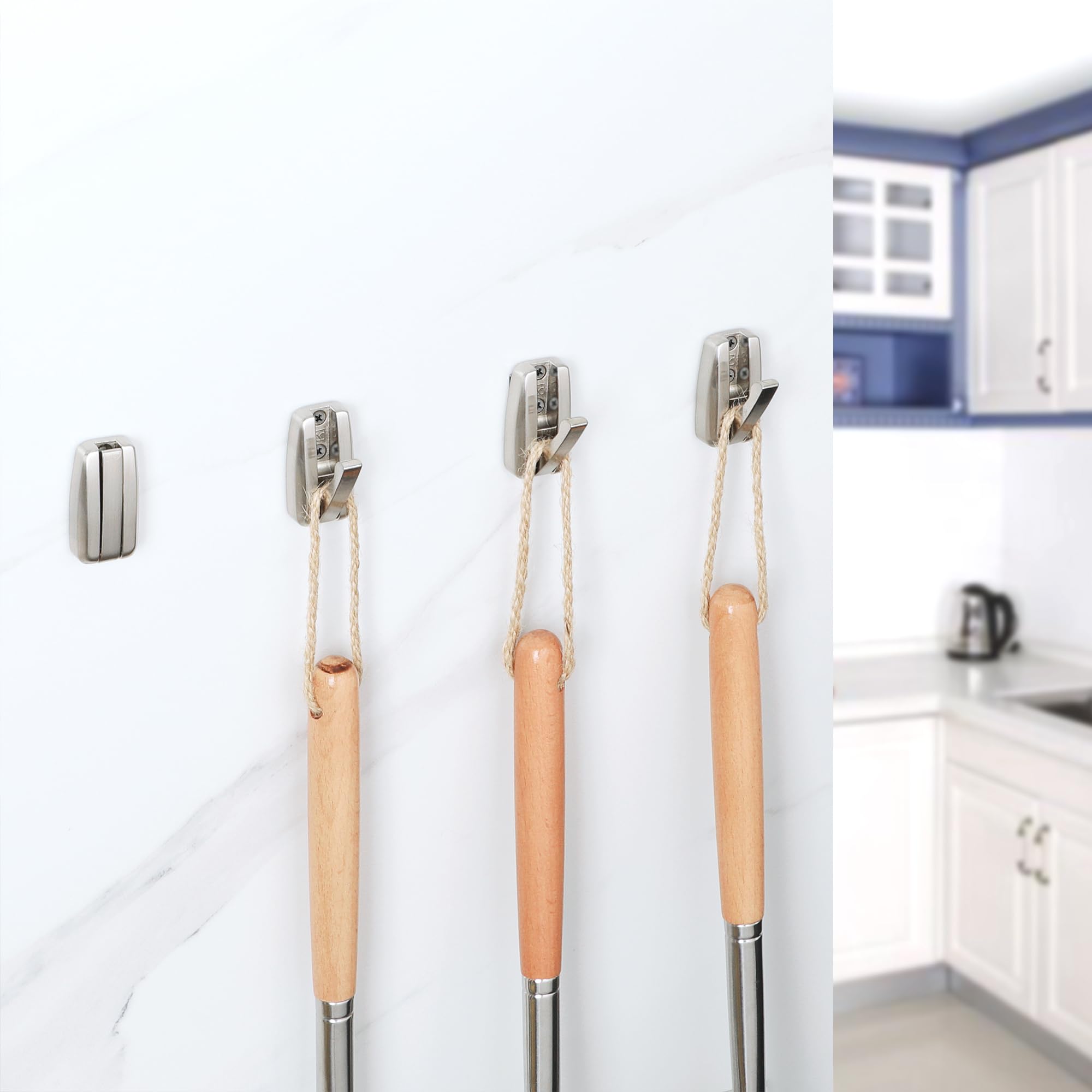 Alise Folding Hooks Wall Mount Coat Hook Door Hanger Towel Robe Clothes Hooks for Bathroom Kitchen Garage Hotel,Heavy Duty Wall Hooks for Hanging Coat Hats Towels,Brushed,Pack of 4
