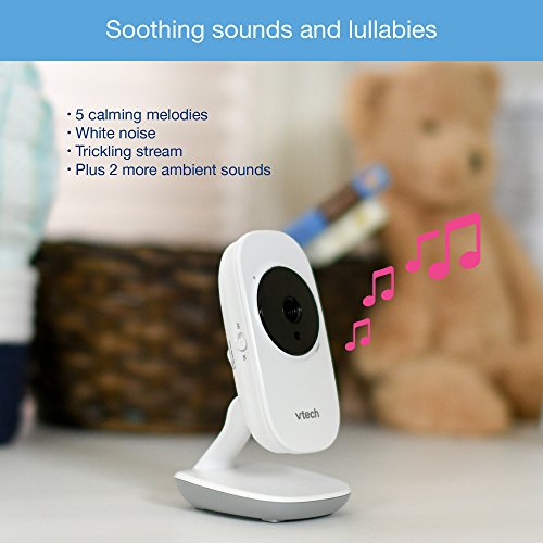 VTech VM3252-2 2.8β Digital Video Baby Monitor with 2 Cameras and Automatic Night Vision, White