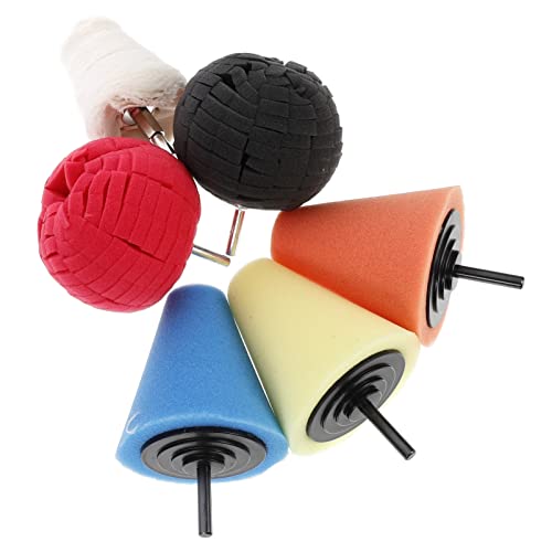 Car Sponge Buffing Buffing Pads 6 Pcs Backing Plate Compound Buffing Sponge Pads for Car Hub Compounding Polishing and Drill Buffing Sponge Pads Waxing car Wheel polishing Buffing pad