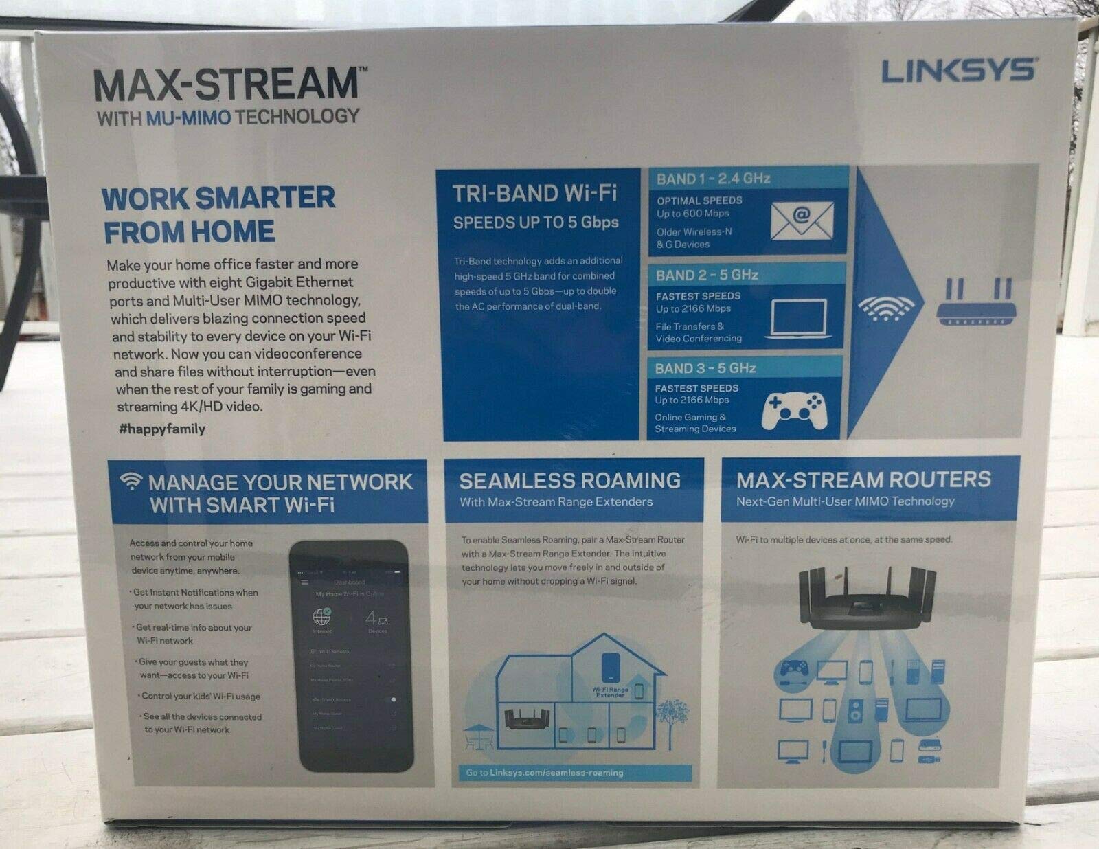 Linksys EA9400 Max-Stream AC5000 MU-MIMO Wi-Fi Tri-Band Gigabit Router