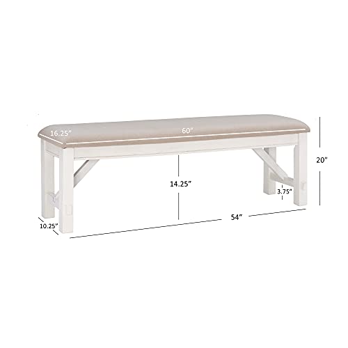 Powell Company Powell Turino Distressed White Dining Bench