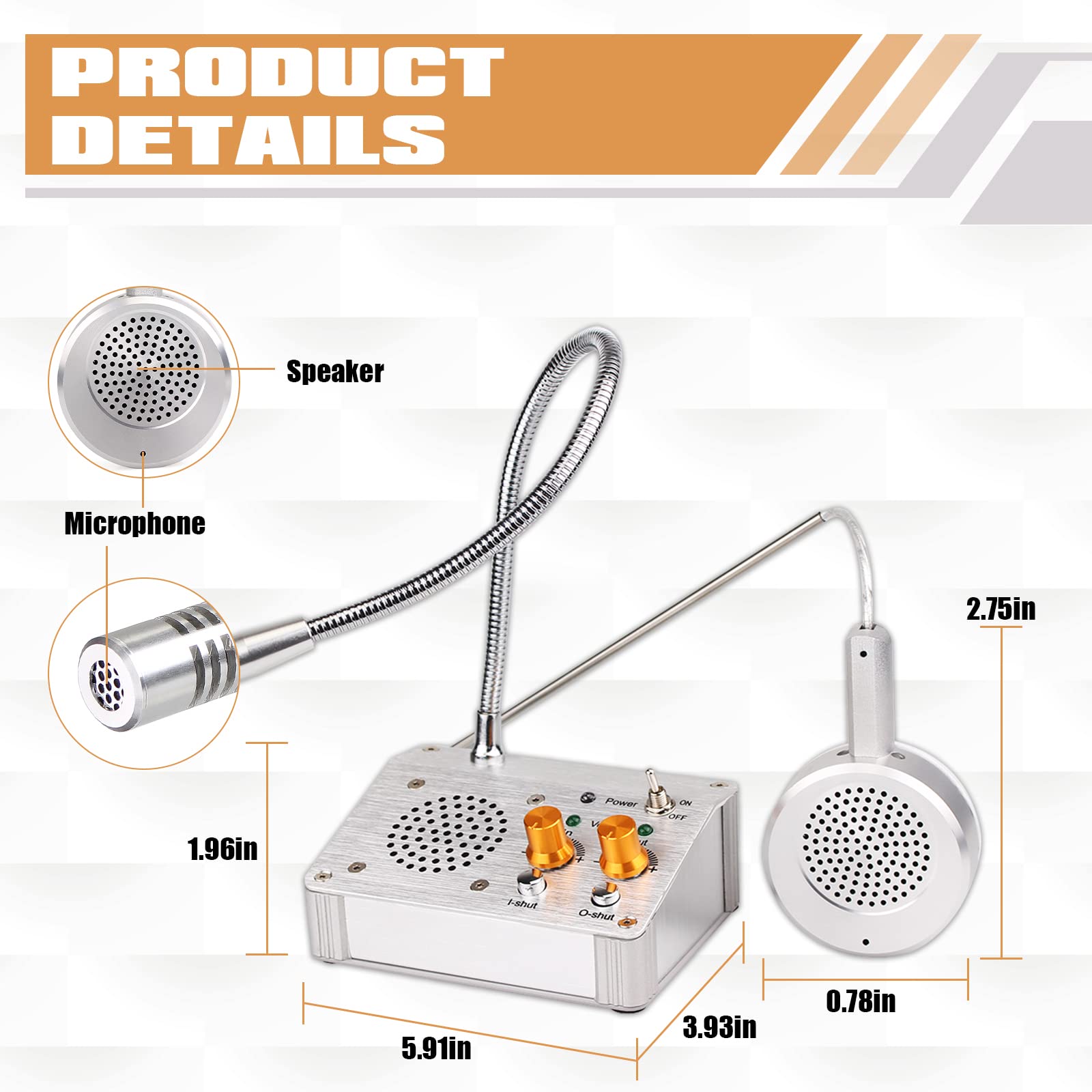 Retekess TW104 Two Way Intercom, Full Duplex Intercom System with Clear Sound, Intercom System for Dining Car, Indoor, Hospital