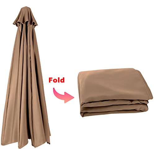 ABCCANOPY 9ft Outdoor Umbrella Replacement Top Suit 8 Ribs (Khaki)