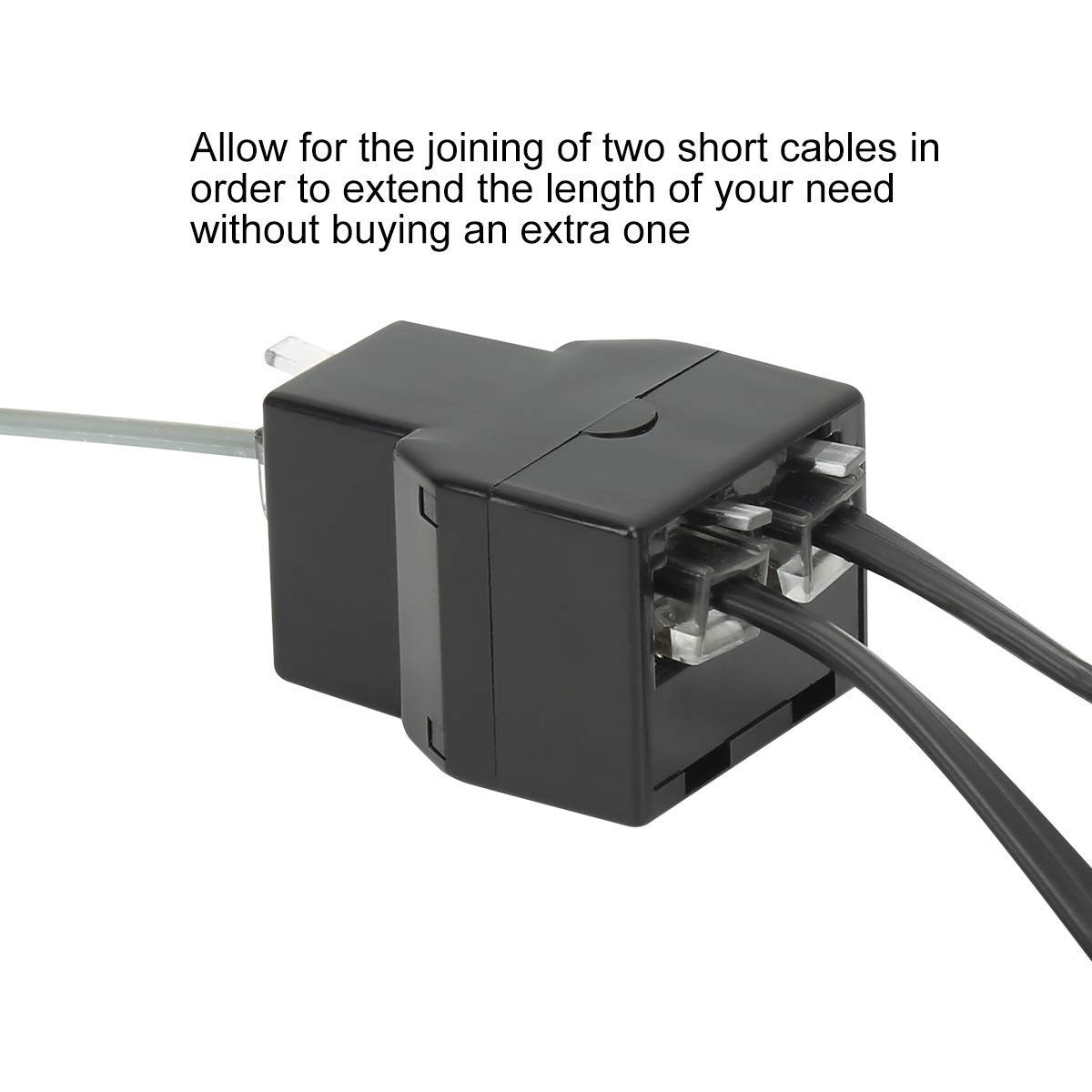 Uvital RJ12 6P6C 1 Female to 2 Female Telephone Line Splitters, Telephone Landline Cable Connector and Separator(Black,4 Pack)