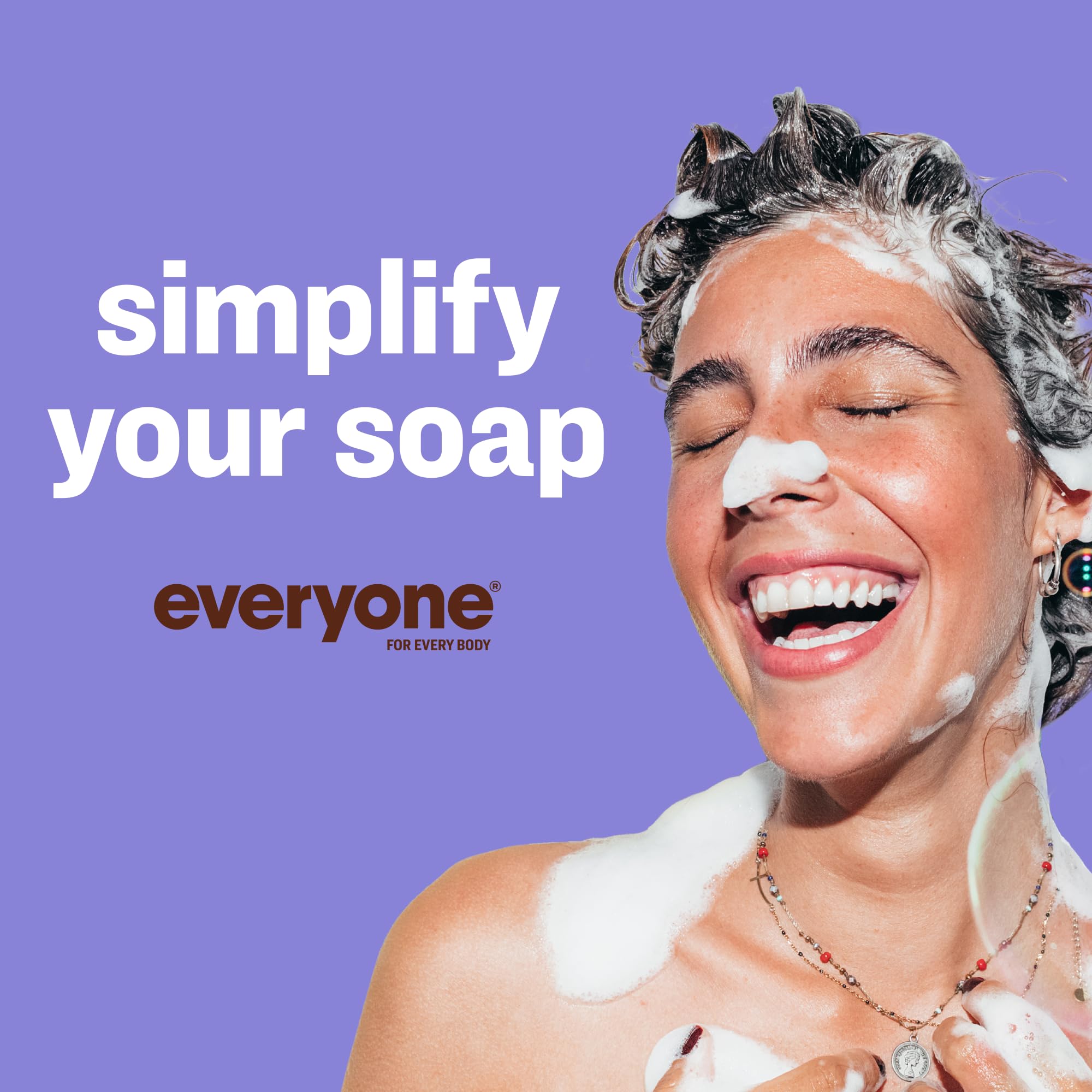 Everyone 3-in-1 Soap, Body Wash, Bubble Bath, Shampoo, 32 Ounce (Pack of 2), Lavender and Aloe, Coconut Cleanser with Organic Plant Extracts and Pure Essential Oils (Packaging May Vary)