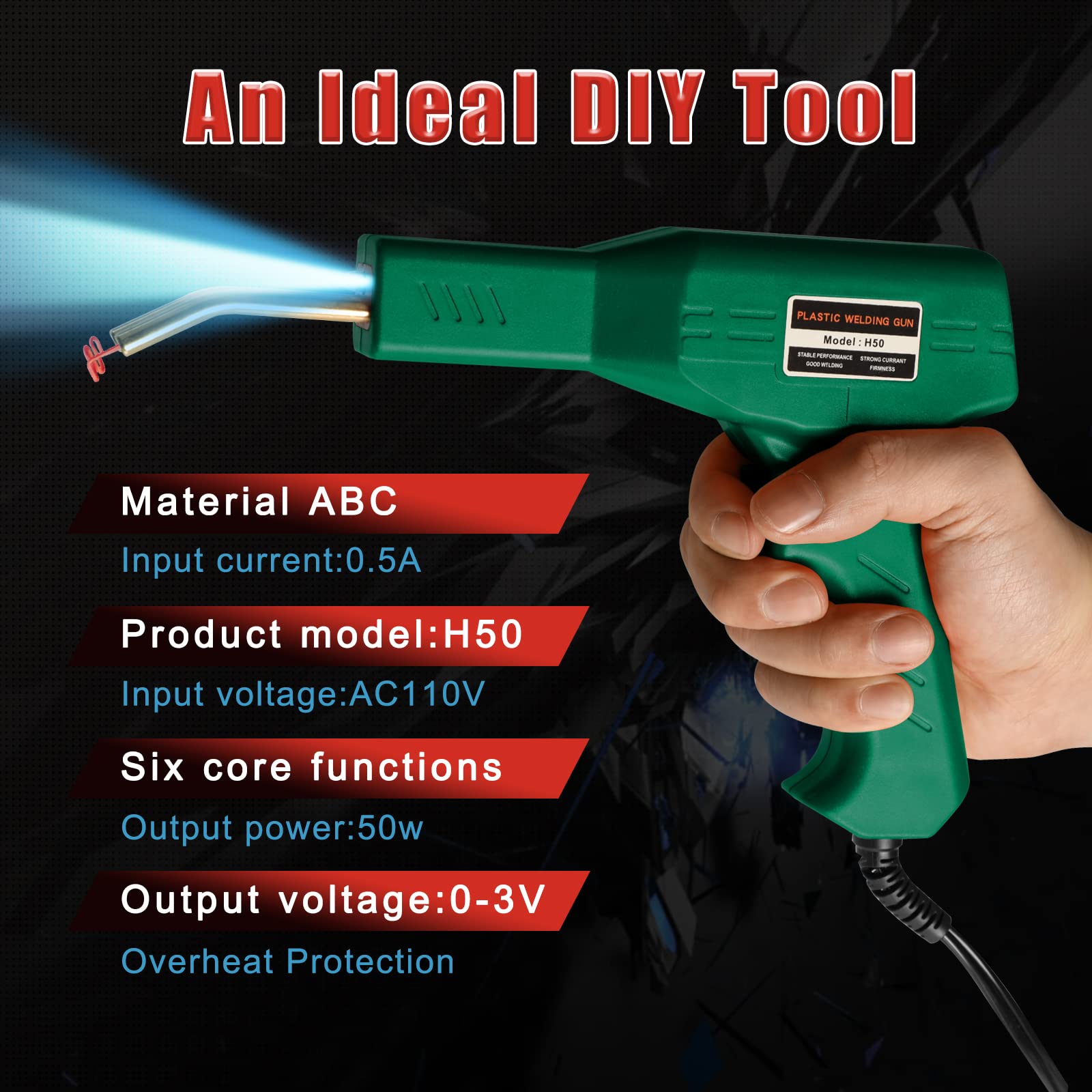 ATOLS Plastic Welder, 1000PCS Staples, Plastic Welding Kit, Hot Stapler Kit, Plastic Welder Gun Kit, Car Bumper Repair Kit, Plastic Repair Kit, Portable Toolbox