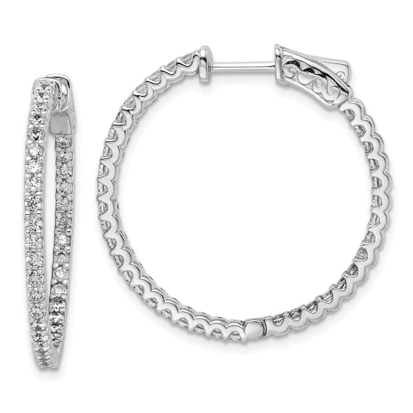 925 Sterling Silver 3.75mm Cubic Zirconia CZ Round Hinged Hoop Earrings