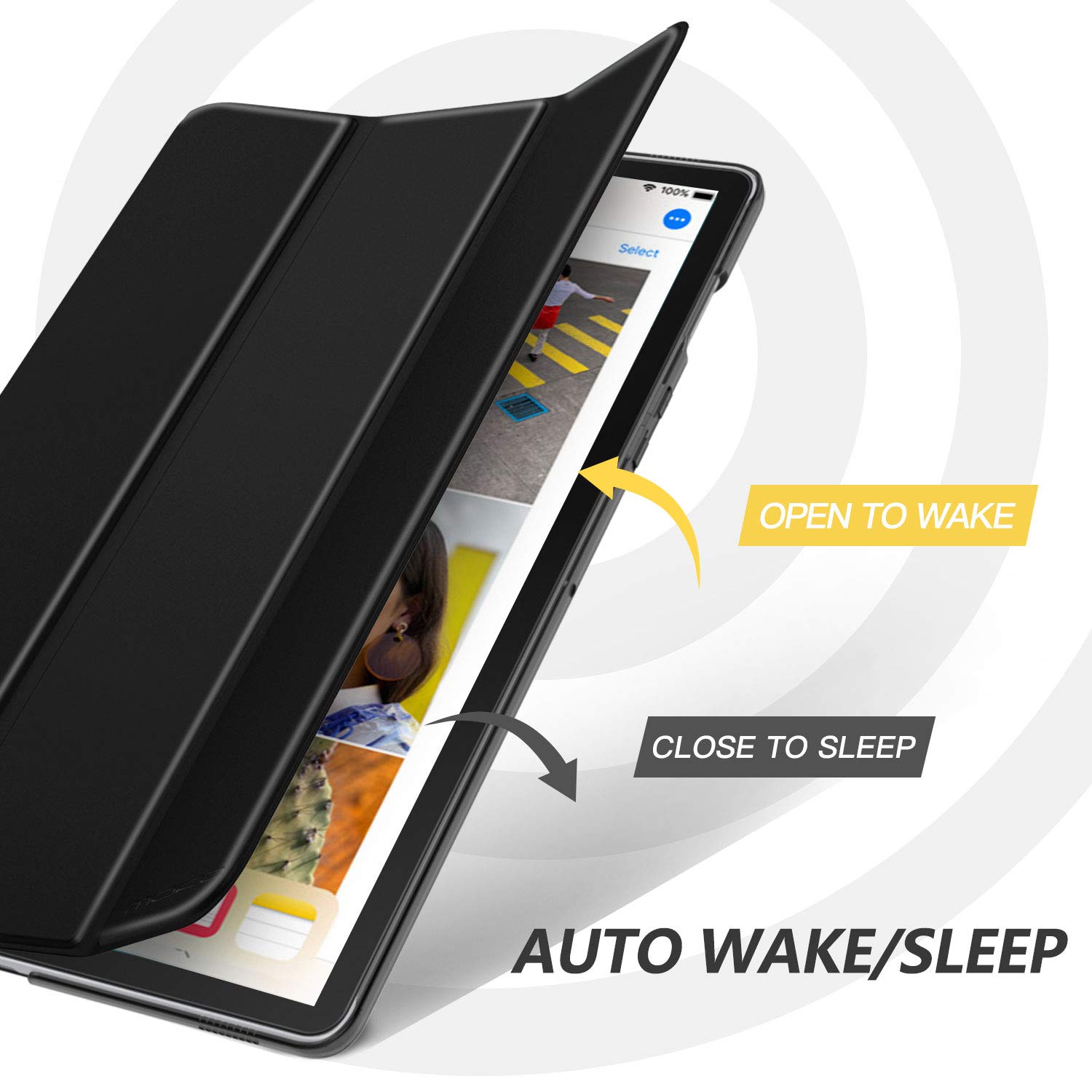 MoKo Case Fit Samsung Galaxy Tab S5e 2019, Ultra Thin Slim Shell Trifold Stand Cover with Frosted Back with Auto Wake and Sleep for Galaxy Tab S5e SM-T720/SM-T725 2019 Tablet - Black