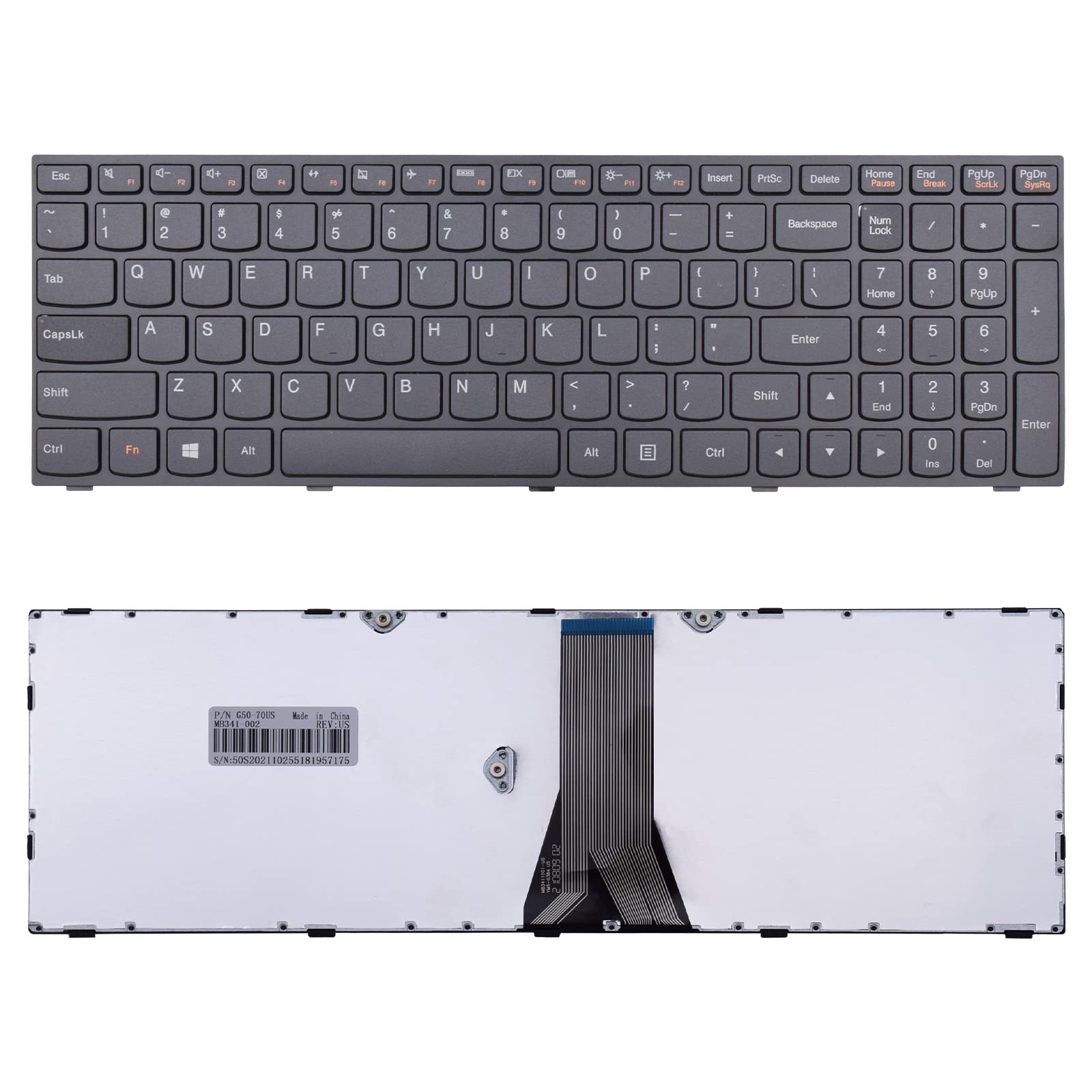 SUNMALL Laptop Keyboard Replacement with Frame Compatible with Lenovo LdeaPad Flex 2 15 B50 B50-30 B50-45 B50-70 B50-80 B51-80 G50 G50-30 G50-45 G50-70 G50-80 G50-75 Z50 US Layout