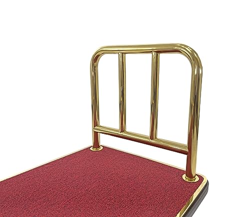 Hotel Luggage cart | Bellman's Cart | Rectangular Red Carpet Base | Steel Deluxe Platform Truck | Gold.