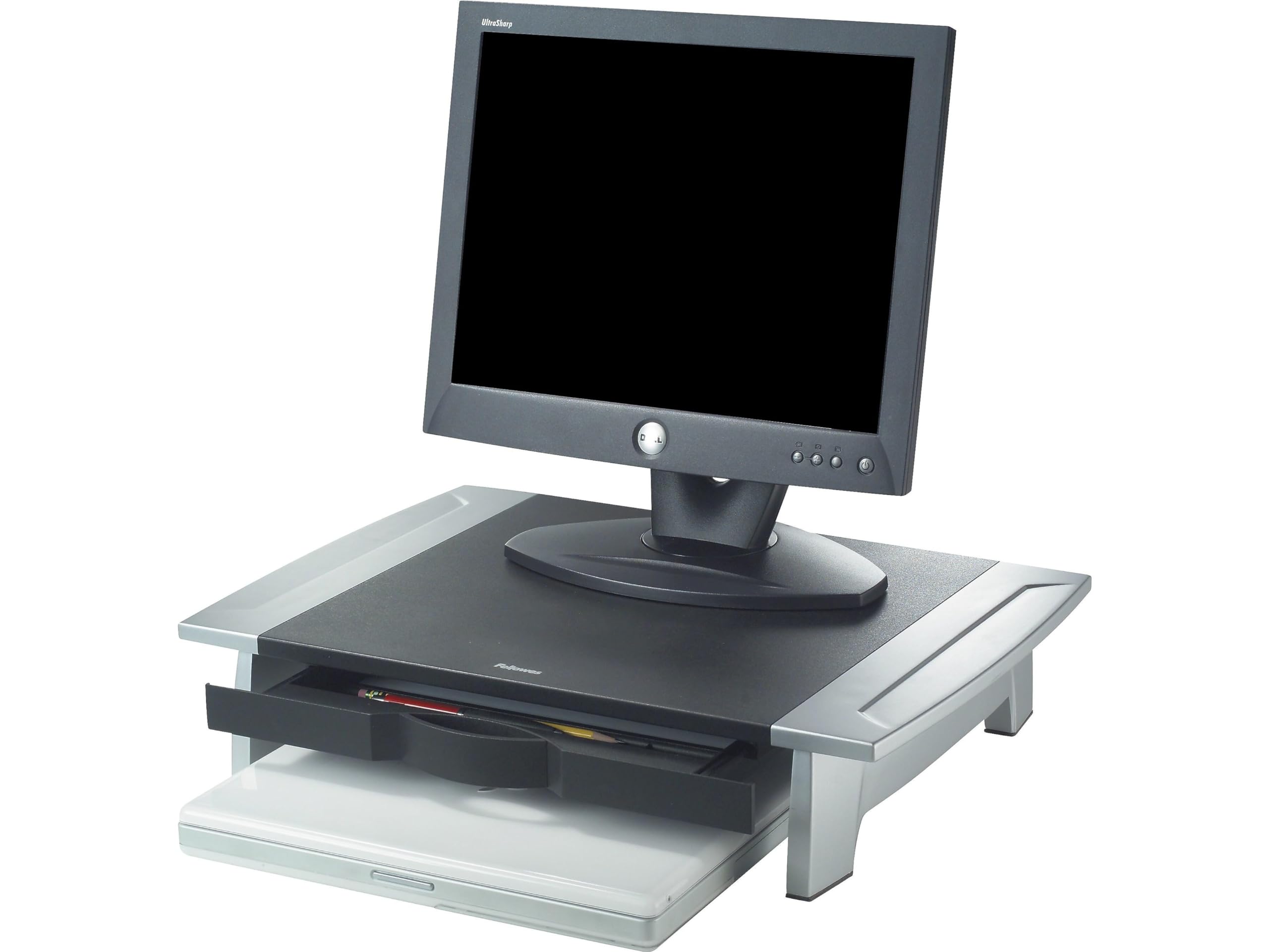 Fellowes 8031101 Monitor Riser,Adjustable,19-7/8-Inch x14-1/16-Inch x4-Inch -6-1/2-Inch ,BK/SR
