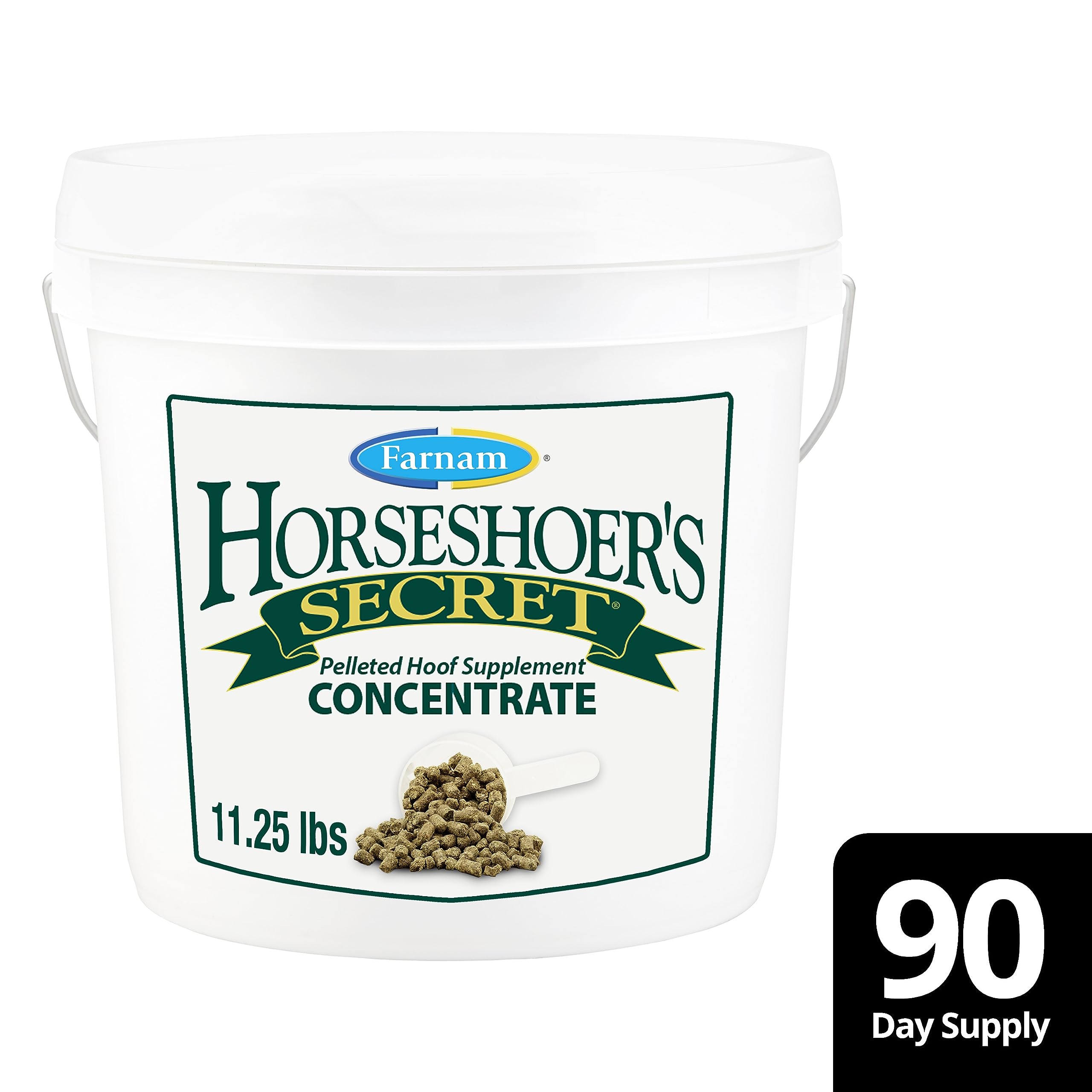 Farnam Horseshoer's Secret Pelleted Hoof Supplements Concentrate, Economic formula with 25 mg. of biotin per 2 ounce serving, 11.25 lb, 90 day supply
