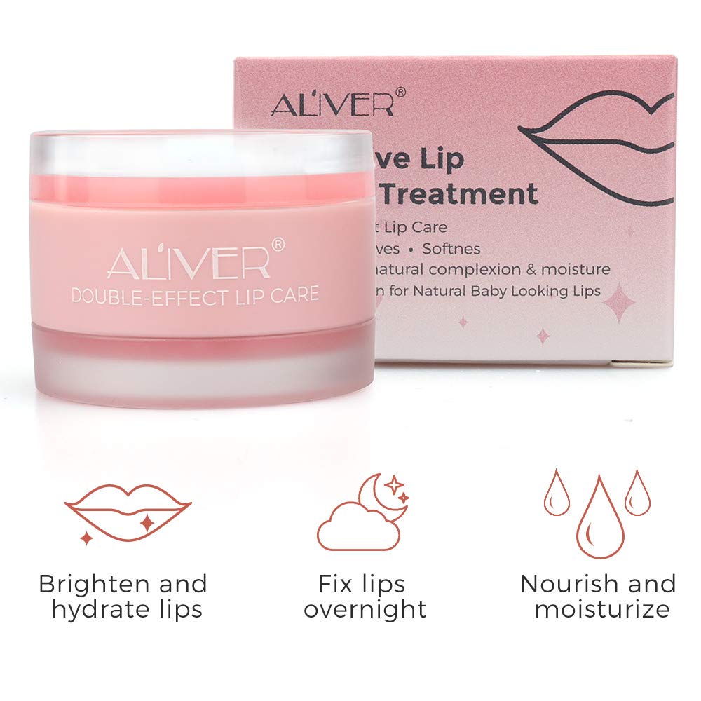 Lip Scrub Mask, Lip Sleeping Mask with Double Effect, Repair Lip Mask for Dry, Cracked Lips, Lip Moisturiser for Lip Treatment Care, Lip Repair Balm (Strawberry)
