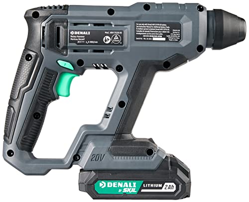 Amazon Brand - Denali by SKIL 20V Cordless Rotary Hammer Kit with 2.0Ah Lithium Battery and 2.4A Charger, Blue