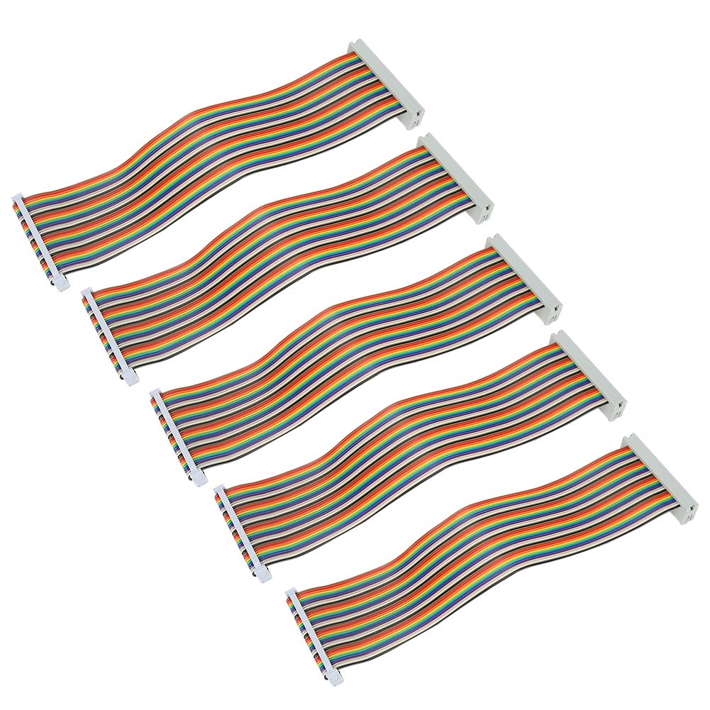 S erounder 5Pcs GPIO Ribbon Cable for Raspberry Pi Male to Female 40pin Breadboard Jumper Wire Computer Accessories 20cm(Male to Female)