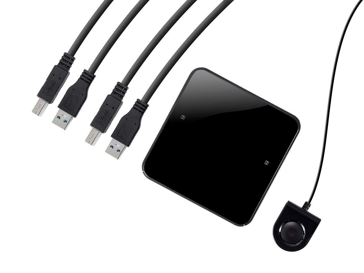 Monoprice 2x4 USB 3.1 Gen1 Peripheral Sharing Switch, Allows 2 Computers to Share 4 USB 3.1 Gen1 Devices