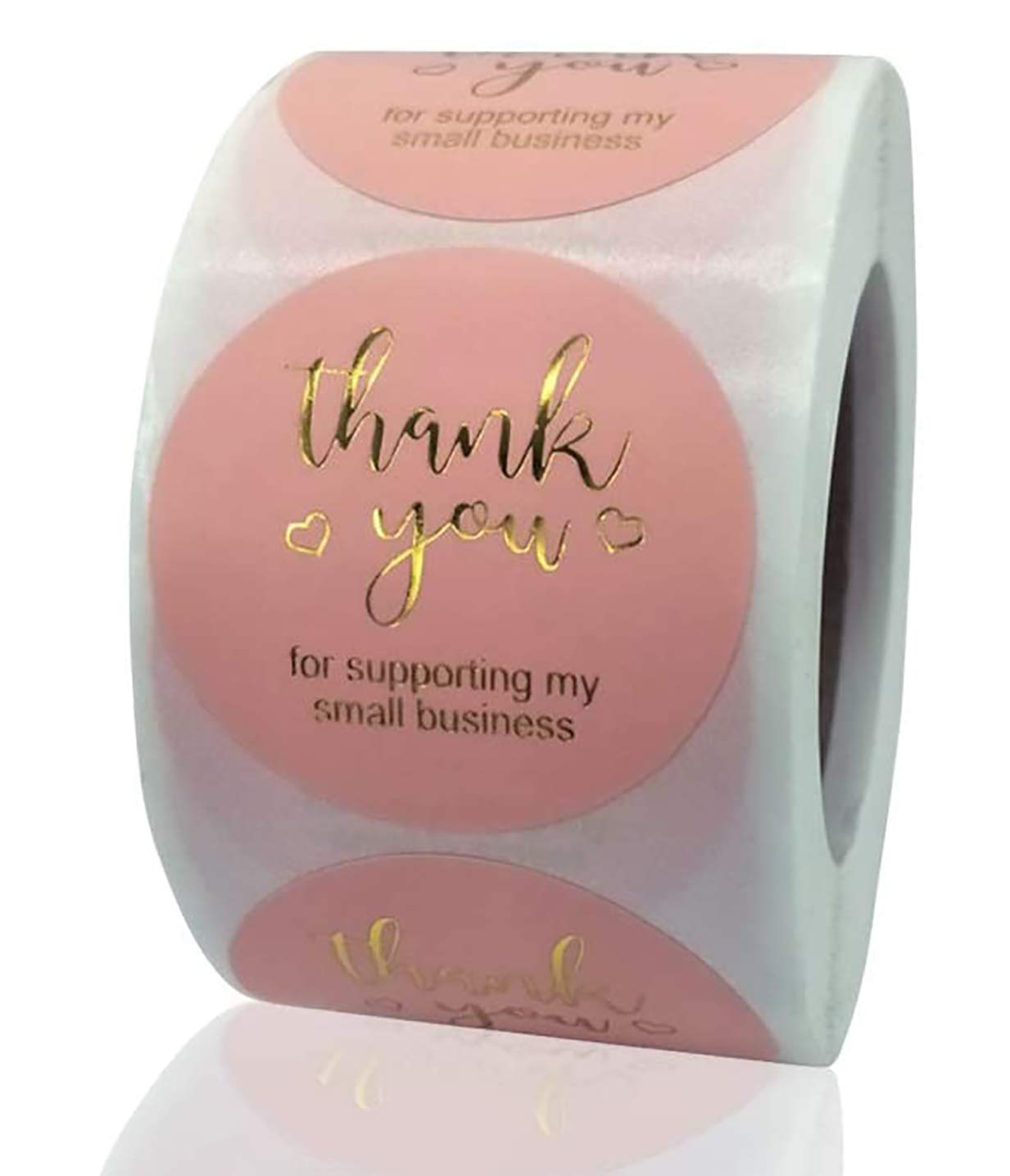 500PCS Thank You Sticker Labels,Thank You Stickers Roll,1.5" Thank You for Supporting My Small Business for Envelopes,Bubble Mailers and Gift Bags Packaging (C-06)