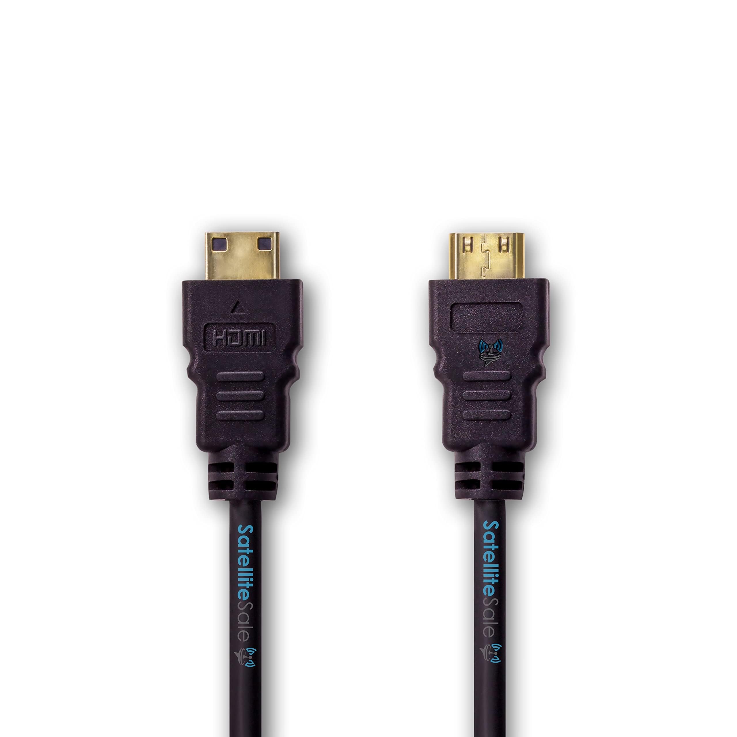SatelliteSale Digital 1.4 Mini HDMI to HDMI Cable Universal Wire 4K/30Hz 10.2Gbps PVC 2160p Black Cord 3 Feet