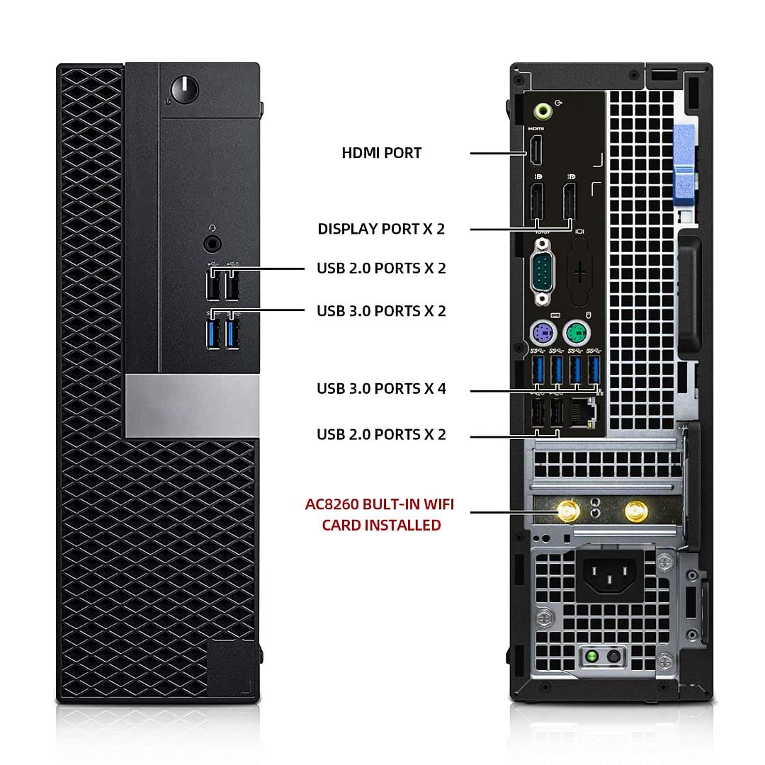 ALXANDE Desktop Computers with 22 inch Monitor PC Bundle,16GB Ram 256GB M.2 NVMe SSD,AC8260 Built-in WiFi Bluetooth, i5-6500 3.2GHz,HDMI, Windows 10 Pro,Altec Wireless Keyboard Mouse (Renewed)