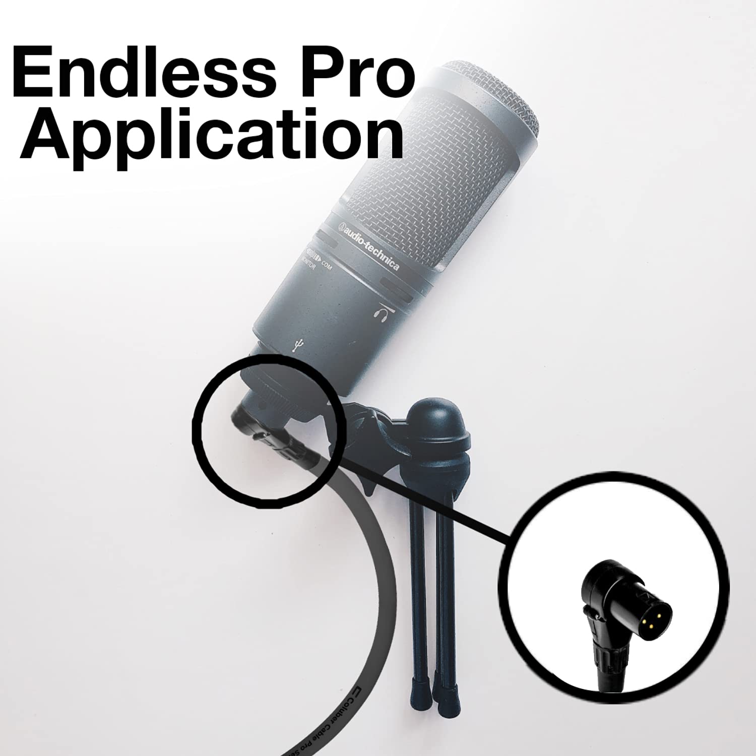 COLUBER CABLE Right Angle XLR Male to Right Angle 1/4" TRS - 5 Feet - Black - Pro 3-Pin Microphone Connector for Powered Speakers, Audio Interface or Mixer for Live Performance & Recording